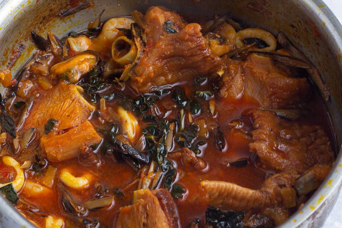 Ugba (African Oil Bean Seed) Sauce With Smoked Turkey · eat well abi