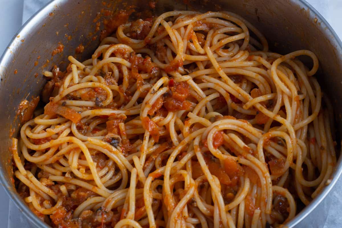 Nigerian Jollof Spaghetti With Sardines · eat well abi