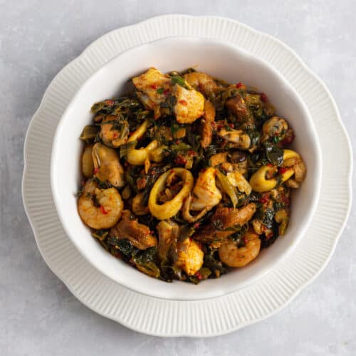 Seafood Efo Riro Recipe – Stewed Leafy Greens, Yoruba Style · eat well abi