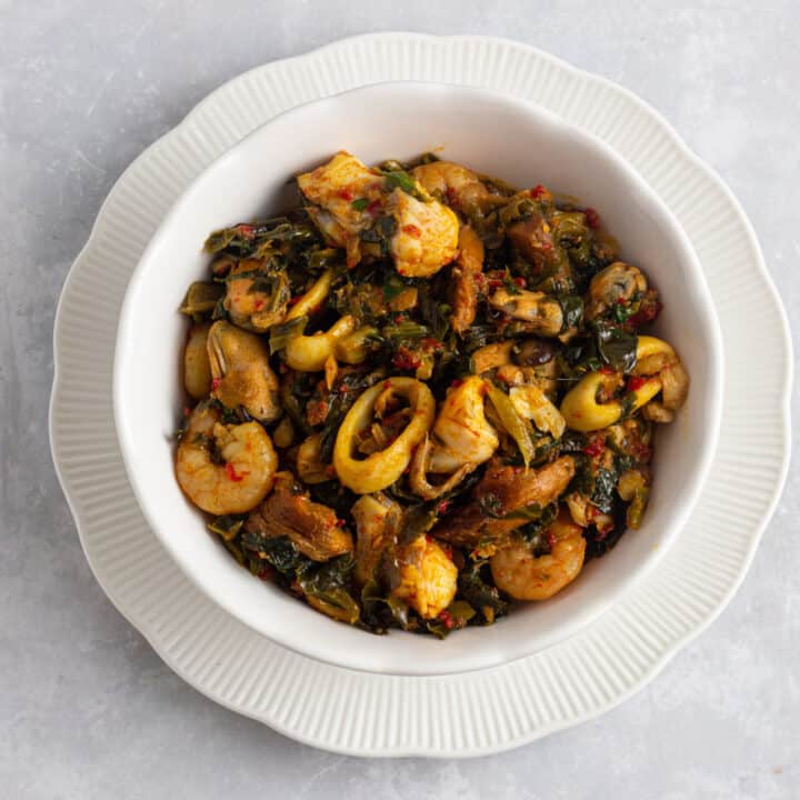 Seafood Efo Riro Recipe – Stewed Leafy Greens, Yoruba Style · eat well abi